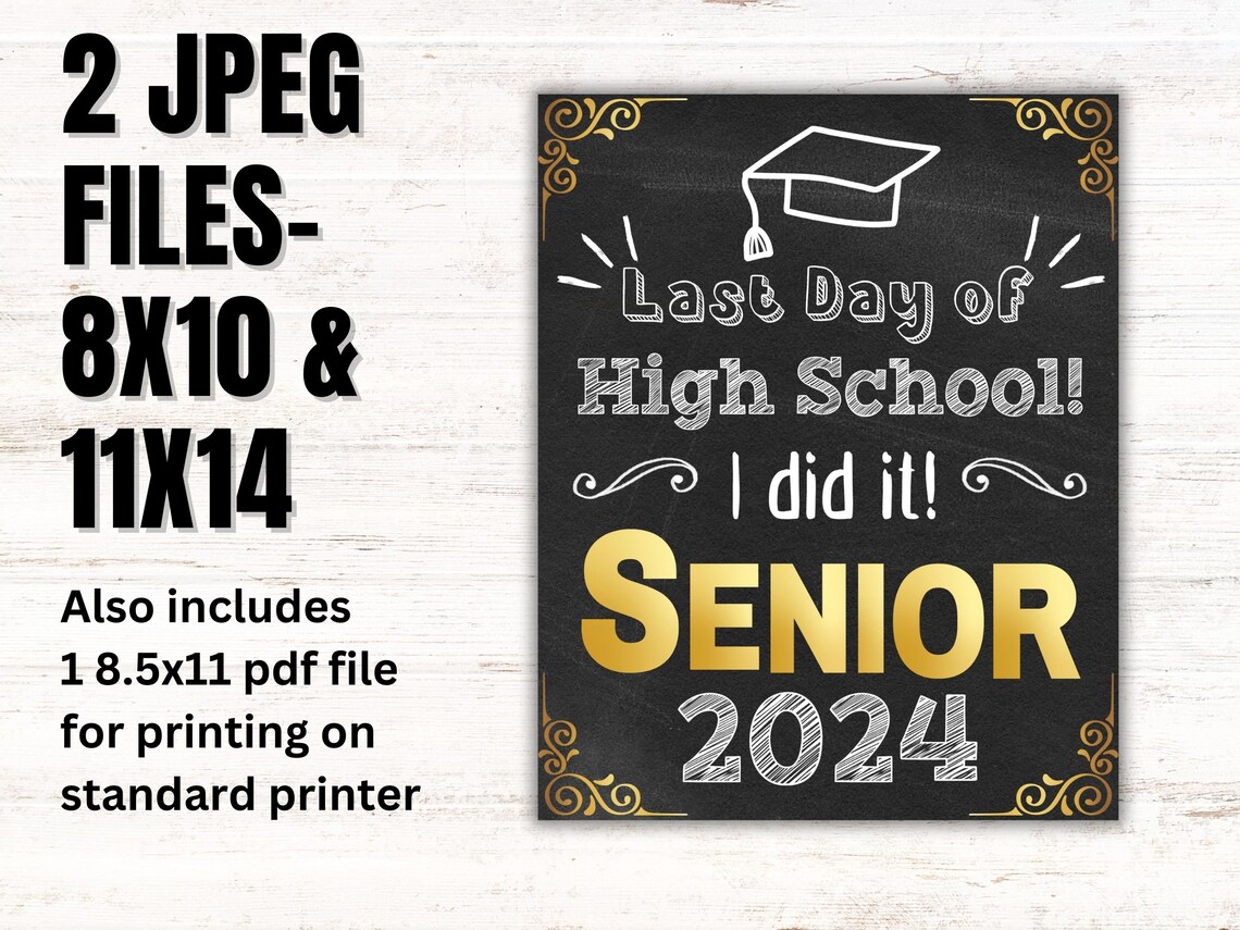 First Day of Senior Year Sign Printable First Day of 12th Grade Sign ...