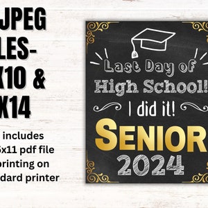 First Day of Senior Year Sign Printable First Day of 12th Grade Sign ...
