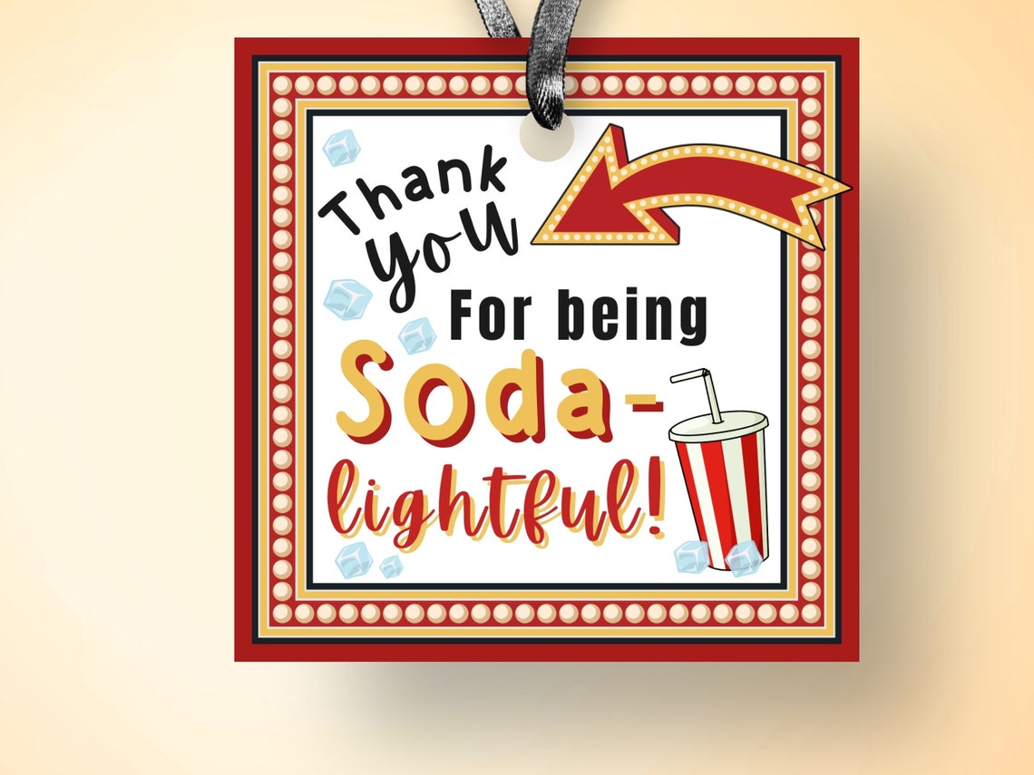 Soda Gift Tag Teacher Appreciation Tags Staff Appreciation Soda ...