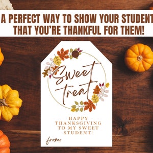 Printable Thankful Notes for Students, Thanksgiving Student Gift Tag ...