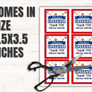 Lifesaver Teacher Appreciation Tag Printable Candy Employee ...