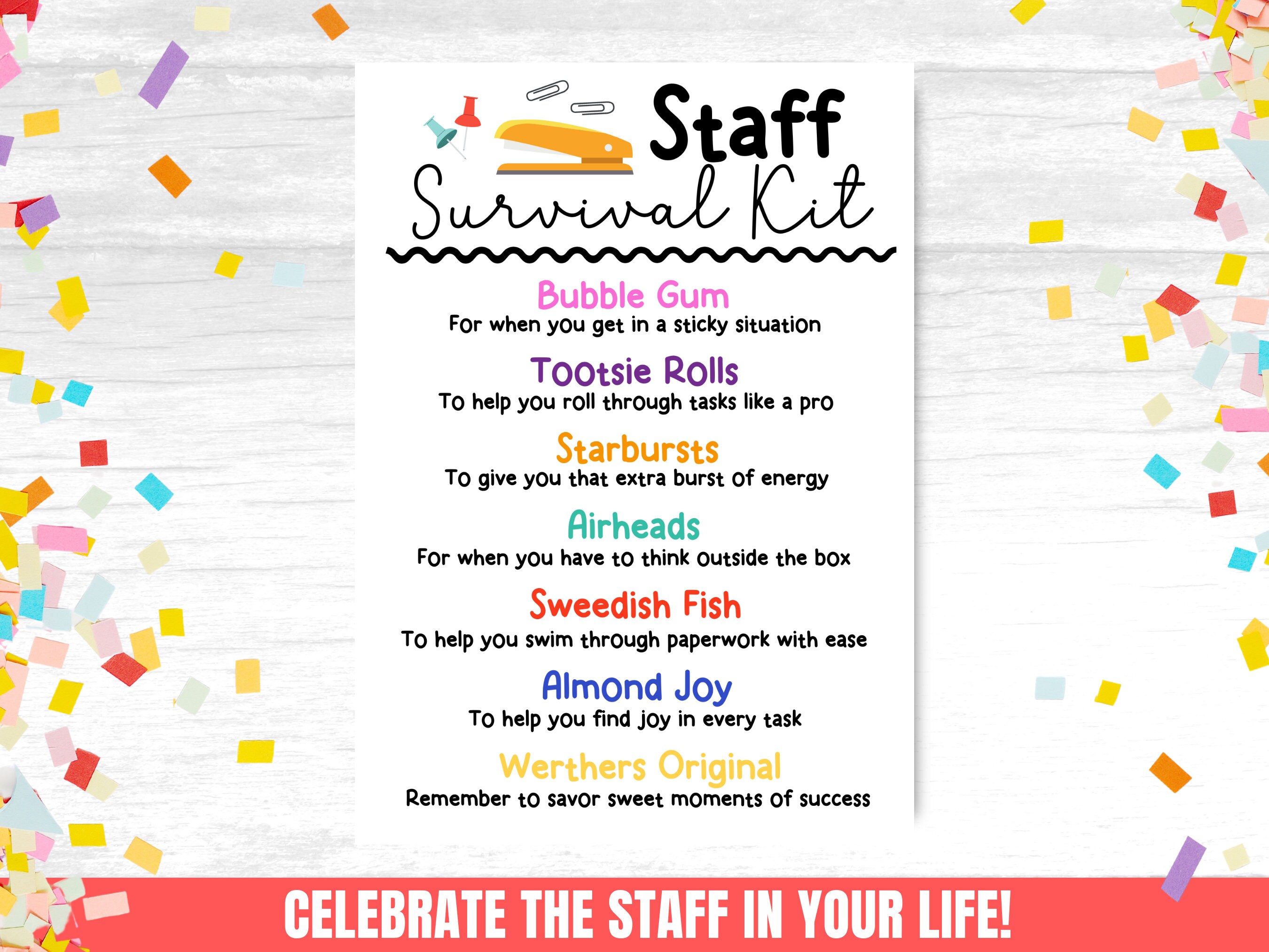 Staff Survival Kit Gift Tags Staff Appreciation Survival Kit Printable ...