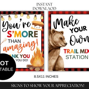 Camping Teacher Appreciation Sign Bundle Theme Ideas Weekly Theme Camp ...