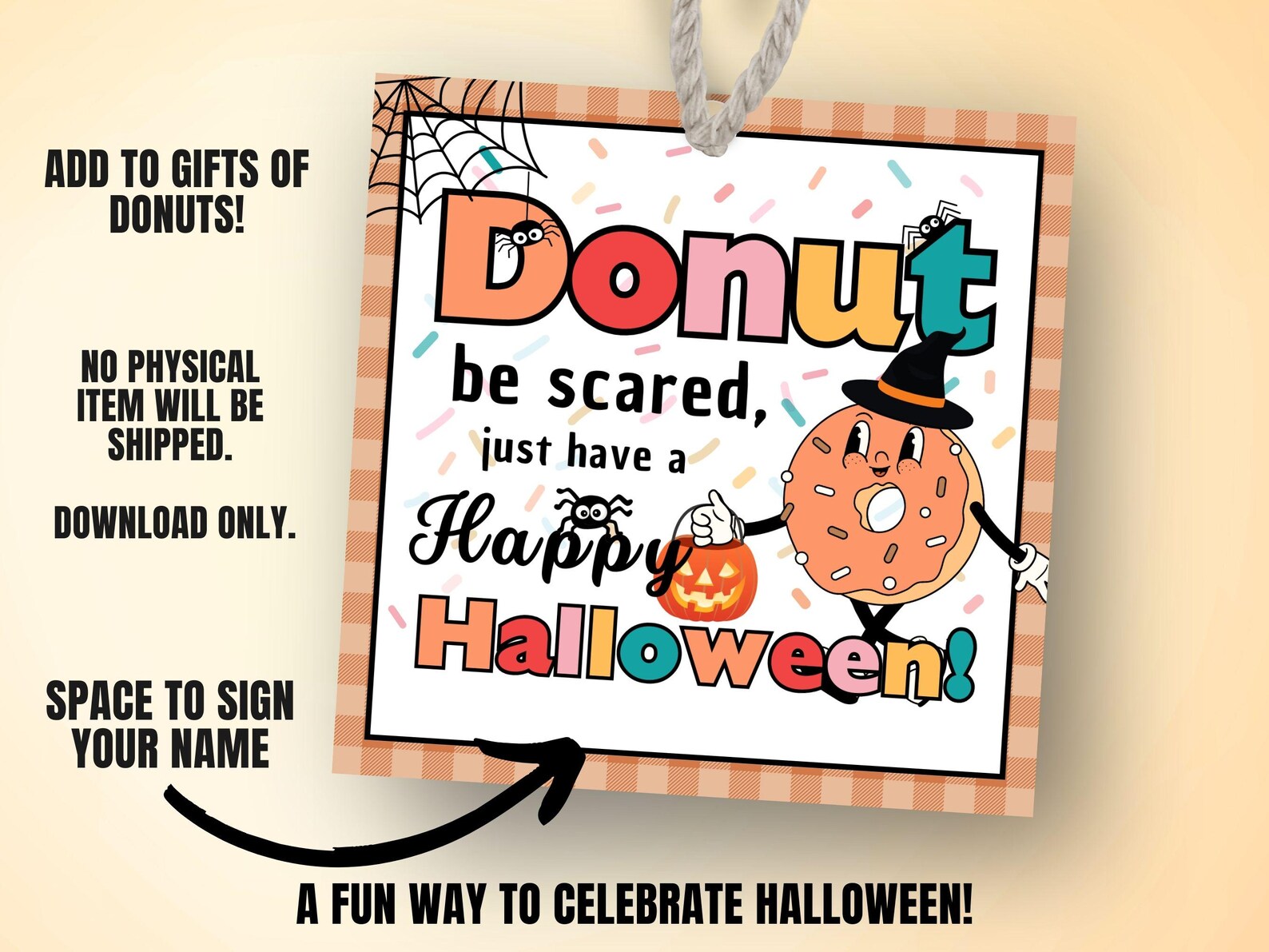 Halloween Donut Tag Halloween Appreciation Donut Tag Teacher ...