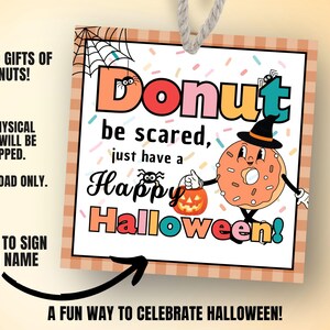 Halloween Donut Tag Halloween Appreciation Donut Tag Teacher ...
