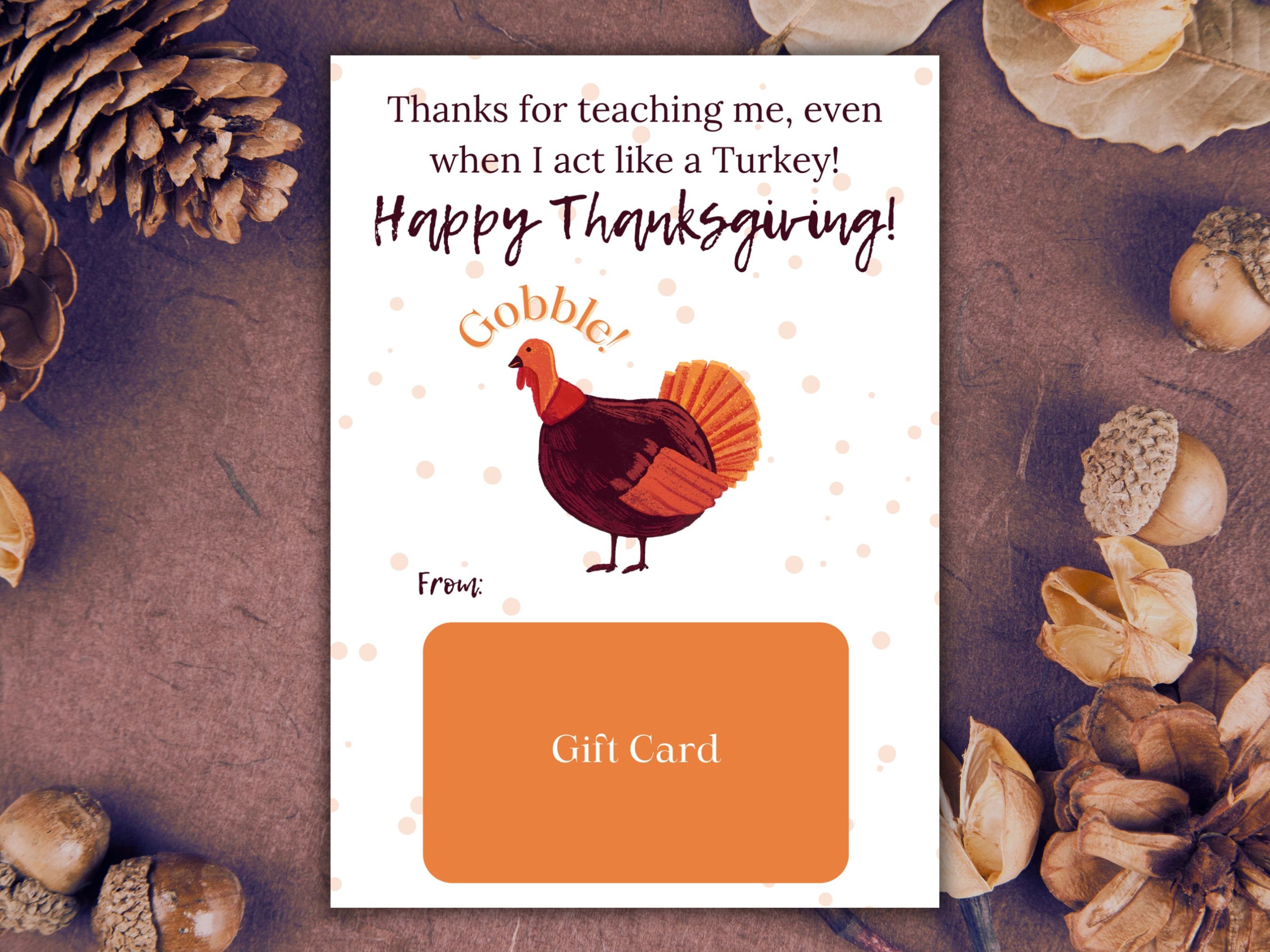 Printable Thanksgiving Teacher Gift Card Holder Thanksgiving - Etsy