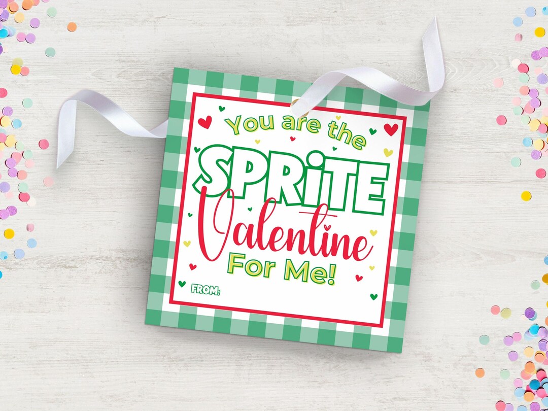 Soda Valentine Sprite Classroom Exchange Valentine's Day Party Favor ...