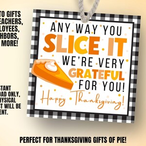 Teacher Pumpkin Pie Takes Thankful for You Staff Pie Appreciation Tags ...