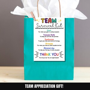 Team Survival Kit Gift Tags Printable Employee Welcome Gift Survival ...