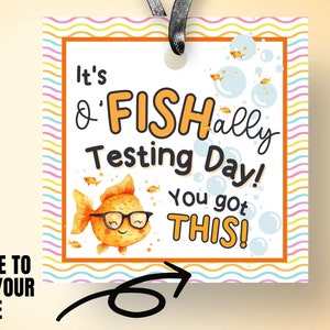 Fish Cracker Good Luck Testing Tag Snack Tags Student Good Luck Test ...