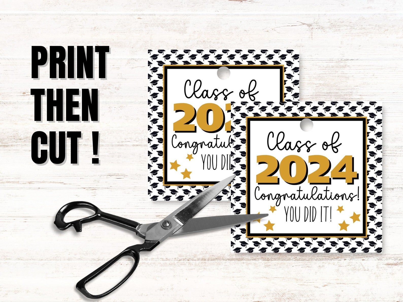 2024 Graduation Tags Printable Gift Tags Class of 2024 Tags Grad Party ...