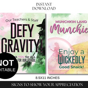 Wicked Teacher Appreciation Sign Bundle Theme Ideas Weekly Theme Defy ...