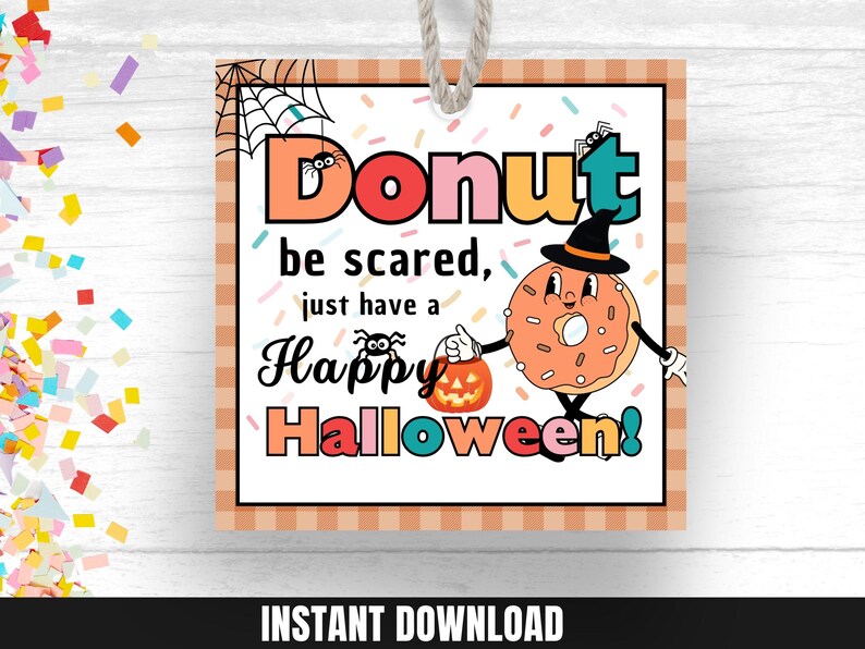 Halloween Donut Tag Halloween Appreciation Donut Tag Teacher ...