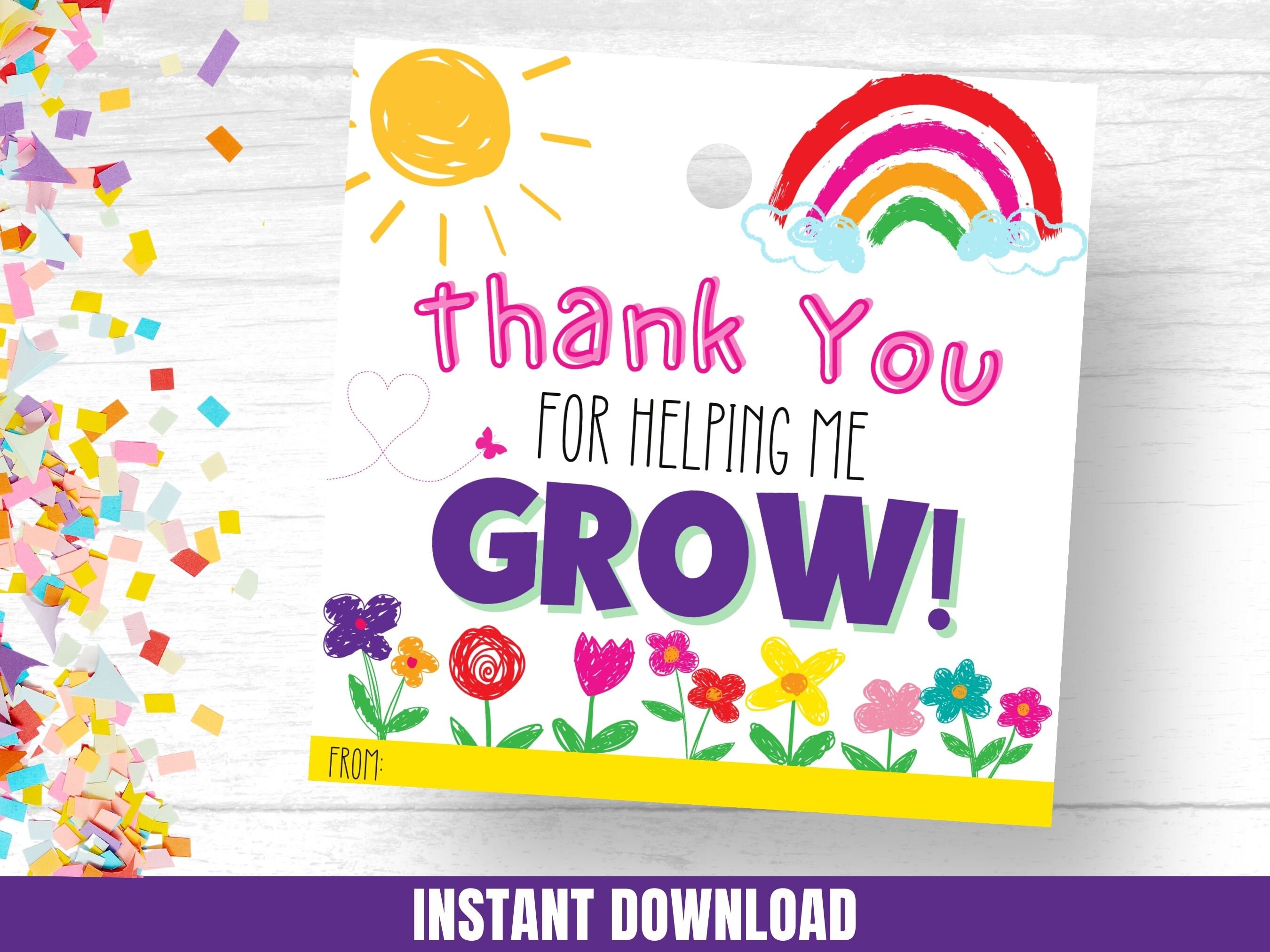 Flower Gift Tag Teacher Appreciation Thank You Tag Preschool Teacher ...