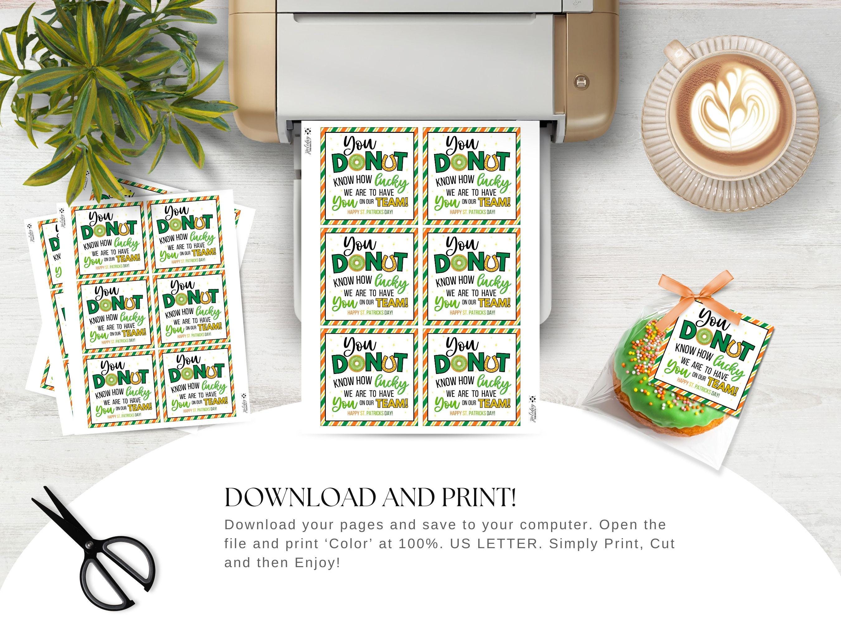 St. Patrick's Day Tag Team Appreciate Printable Donut Tags Employee ...