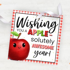 Apple Back to School Teacher Appreciation Tag Printable Student Back to ...
