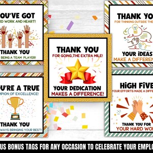 Funny Employee Appreciation Tags - Team Recognition Gift Tags, Staff ...