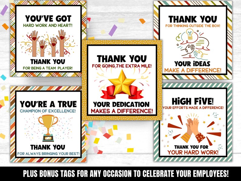 Funny Employee Appreciation Tags - Team Recognition Gift Tags, Staff ...