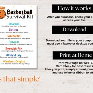 Basketball Survival Kit Gift Tags Printable High School Bball Gift ...
