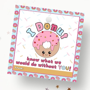 Donut Appreciation Gift Tag Staff Appreciation Donuts Gift Tag Teacher ...
