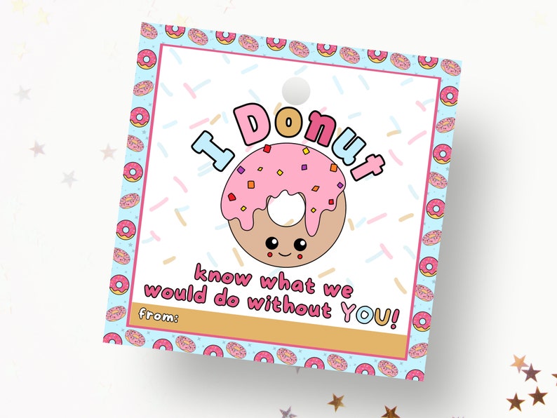 Donut Appreciation Gift Tag Staff Appreciation Donuts Gift Tag Teacher ...