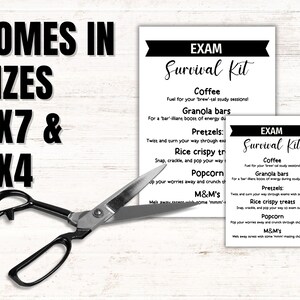 Exam Survival Kit Gift Printable Exam Prep Survival Gift Final Exam ...