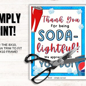 Soda Appreciation Sign Printable Pop & Soda Sign Teacher Appreciation ...