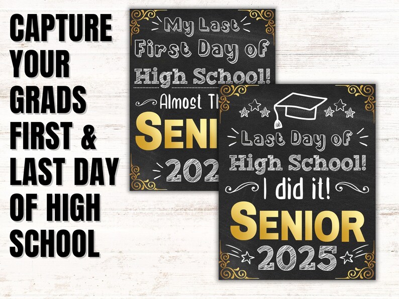 First Day of Senior Year Sign Printable First Day of 12th Grade Sign ...