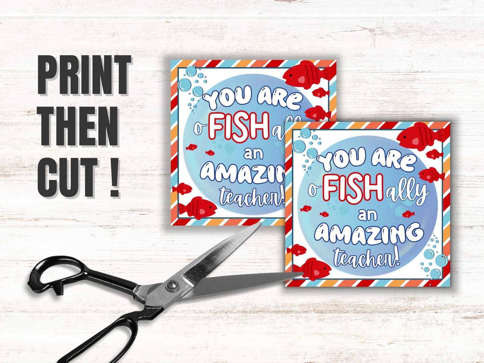 Teacher Appreciation Candy Fish Gift Tags Thank You Teacher Gift Tag ...