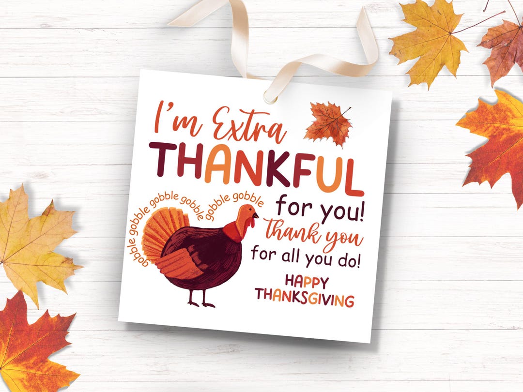 Extra Thankful Gum Appreciation Gift Tag Thanksgiving Gift Idea for ...