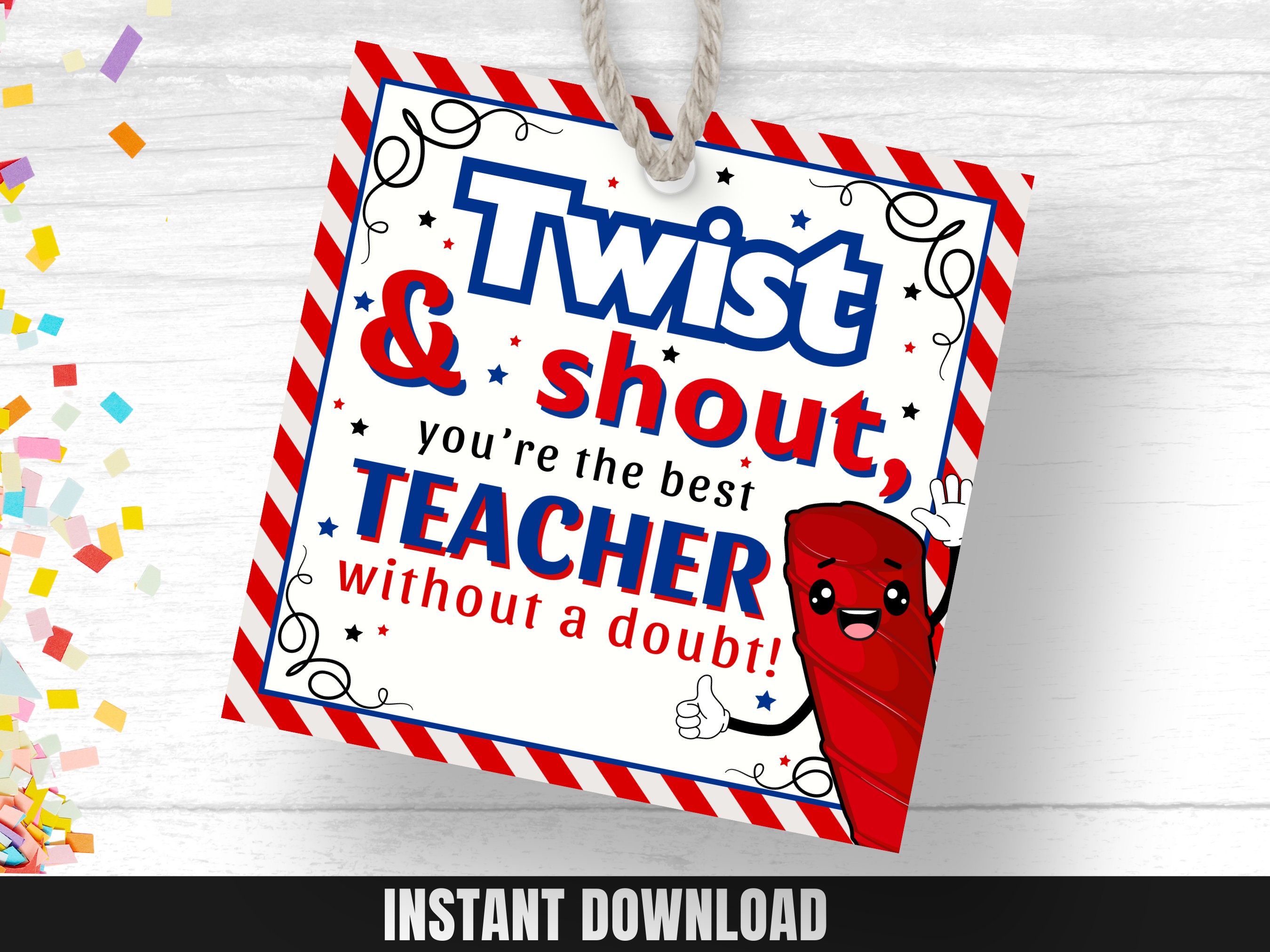 Teacher Appreciation Candy Gift Tags Thank You Teacher Gift Tag Candy ...