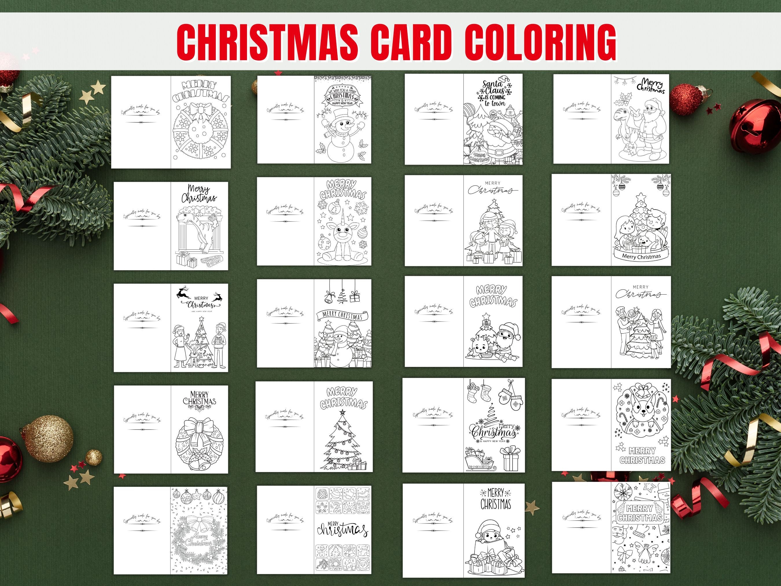 Printable Christmas Cards for Kids to Color Christmas - Etsy
