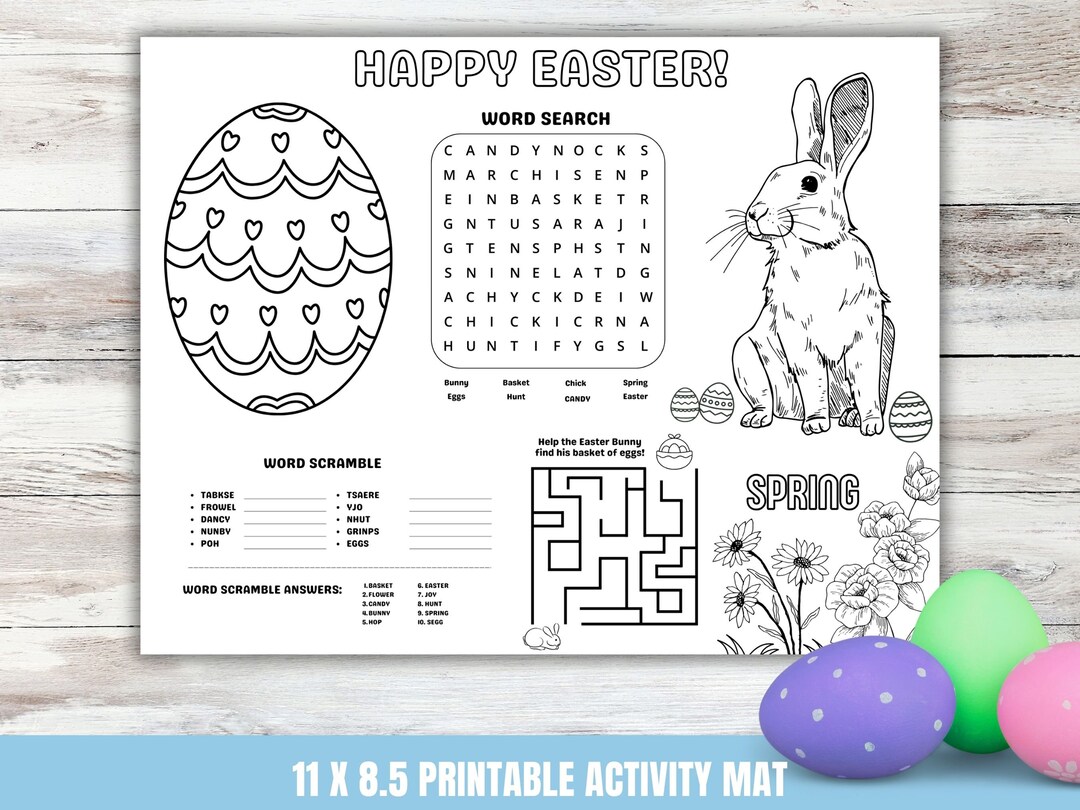 Easter Placemat Printables, Easter Printables Church, Easter Coloring ...