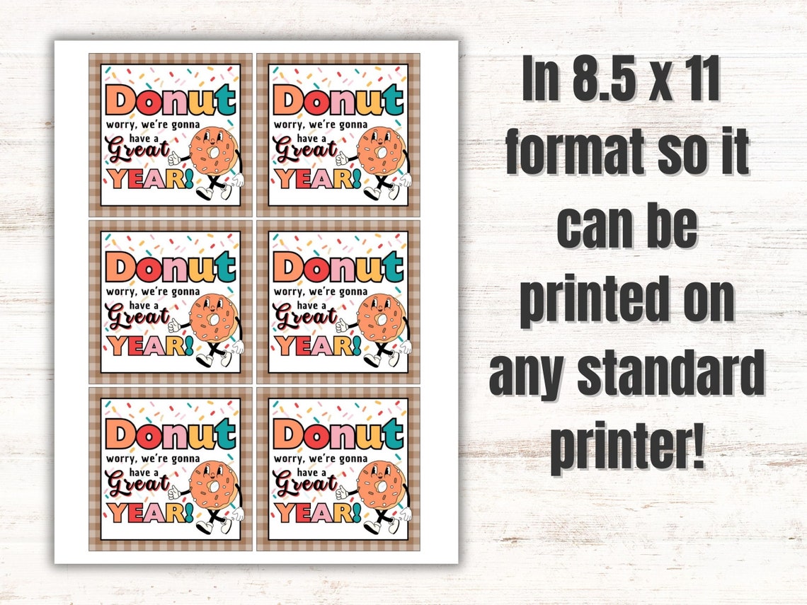 Back to School Donut Tag Printable 1st Day of School Tag Donut Worry ...