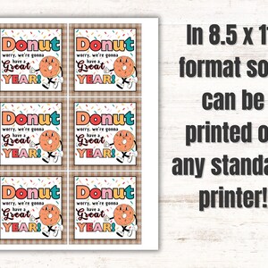 Back to School Donut Tag Printable 1st Day of School Tag Donut Worry ...