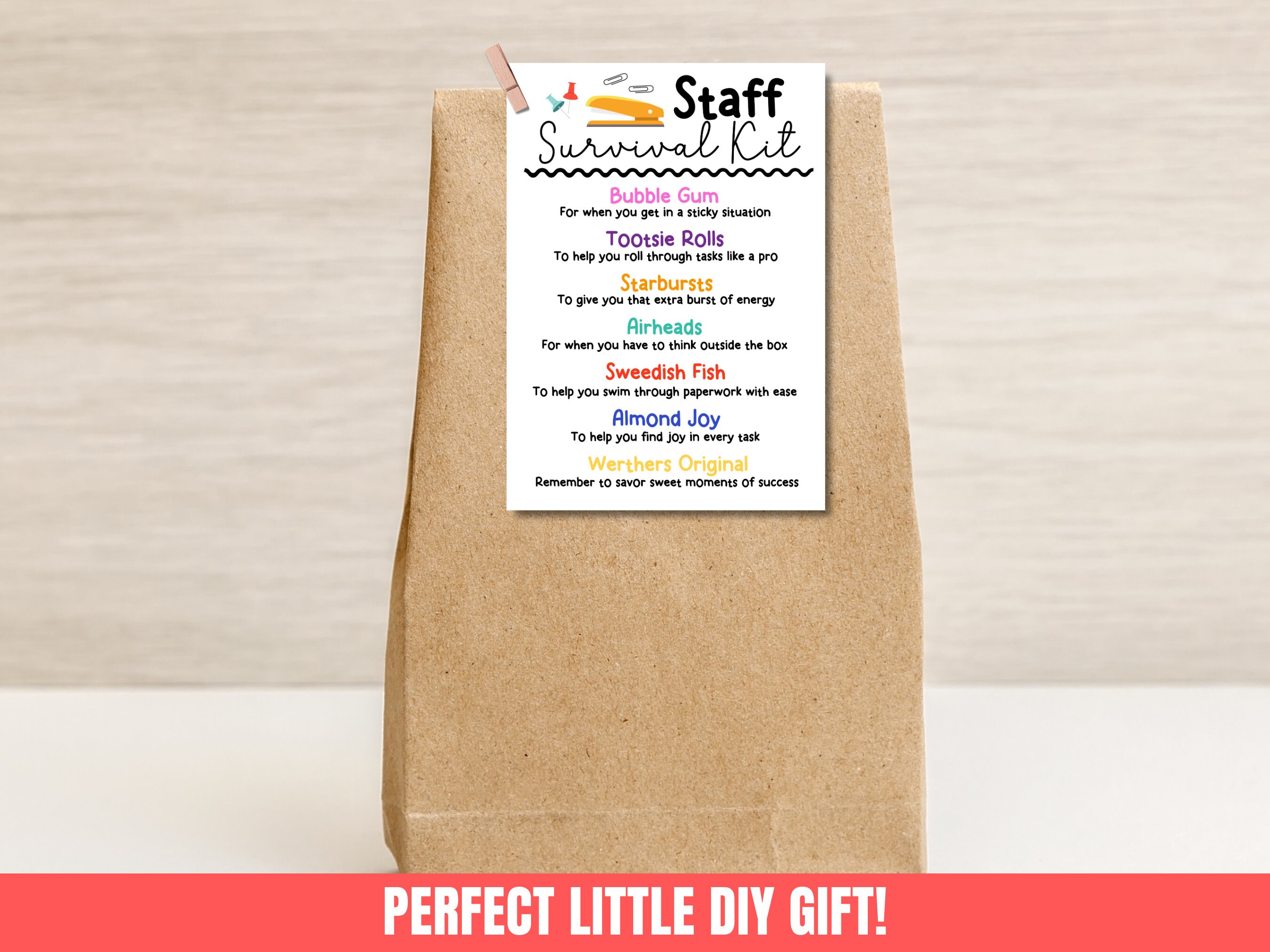 Staff Survival Kit Gift Tags Staff Appreciation Survival Kit Printable ...