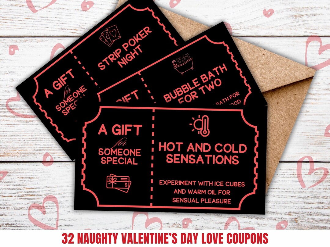 Naughty & Flirty Valentine's Day Coupons Printable, Valentine's Love ...
