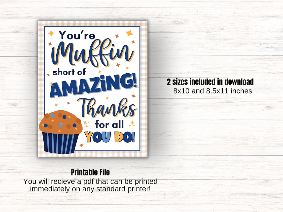 Muffin Appreciation Sign Printable Breakfast Bar Sign Muffin Teacher ...