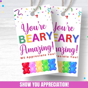 Gummy Bear Appreciation Candy Gift Tag Gift Tag for Employee ...