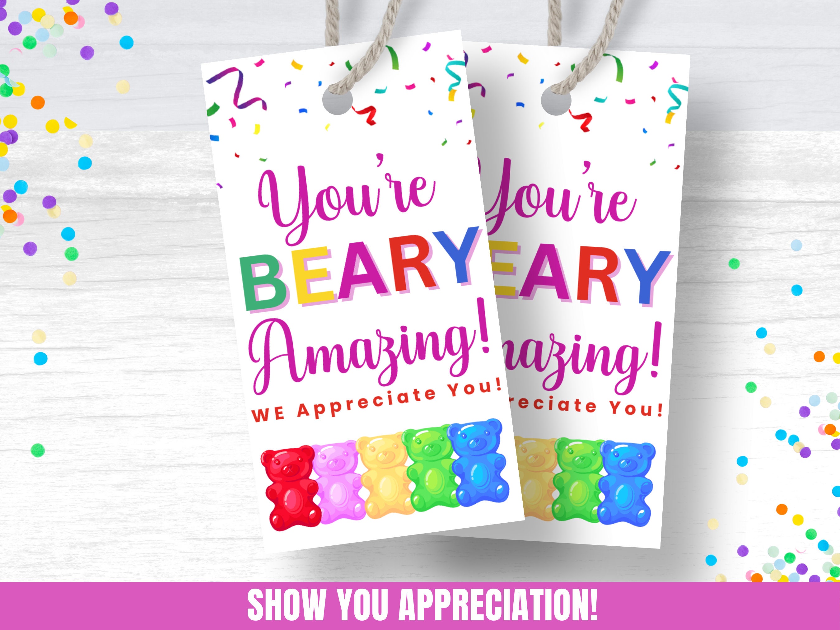 Gummy Bear Appreciation Candy Gift Tag Gift Tag for Employee ...