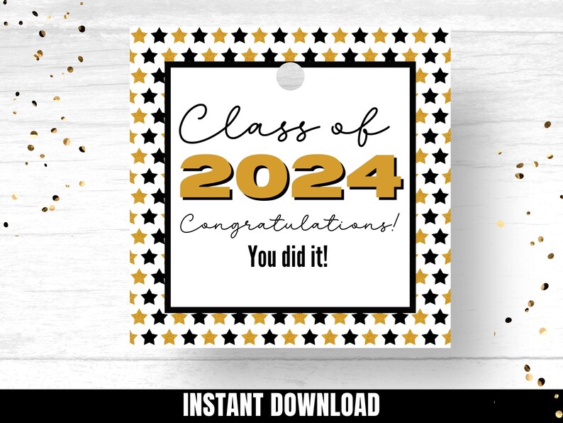 2024 Graduation Tags Printable Gift Tags Class of 2024 Tags Grad Party ...