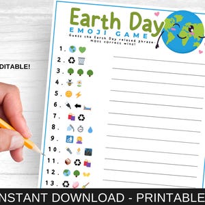 Earth Day Emoji Games Printable Fun Classroom Earth Day Activity for ...