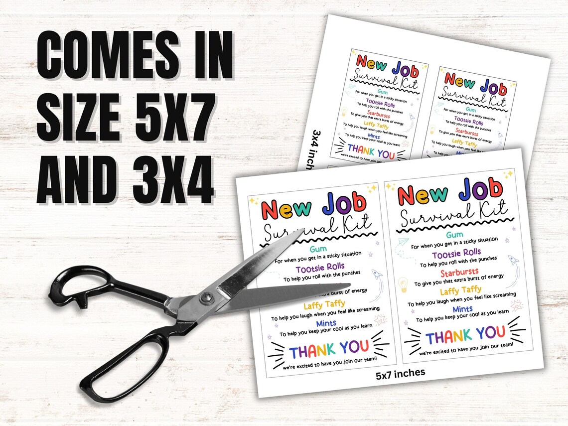 New Employee Survival Kit Printable Employee Welcome Gift New Job ...