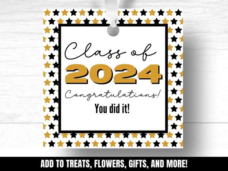 2024 Graduation Tags Printable Gift Tags Class of 2024 Tags Grad Party ...
