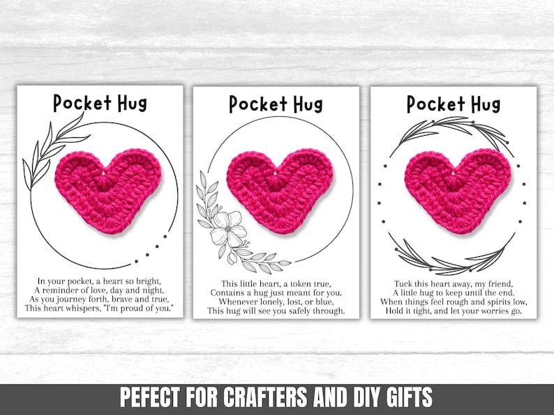 Printable Card for Pocket Hug Pocket Hug Heart Card Template Card ...