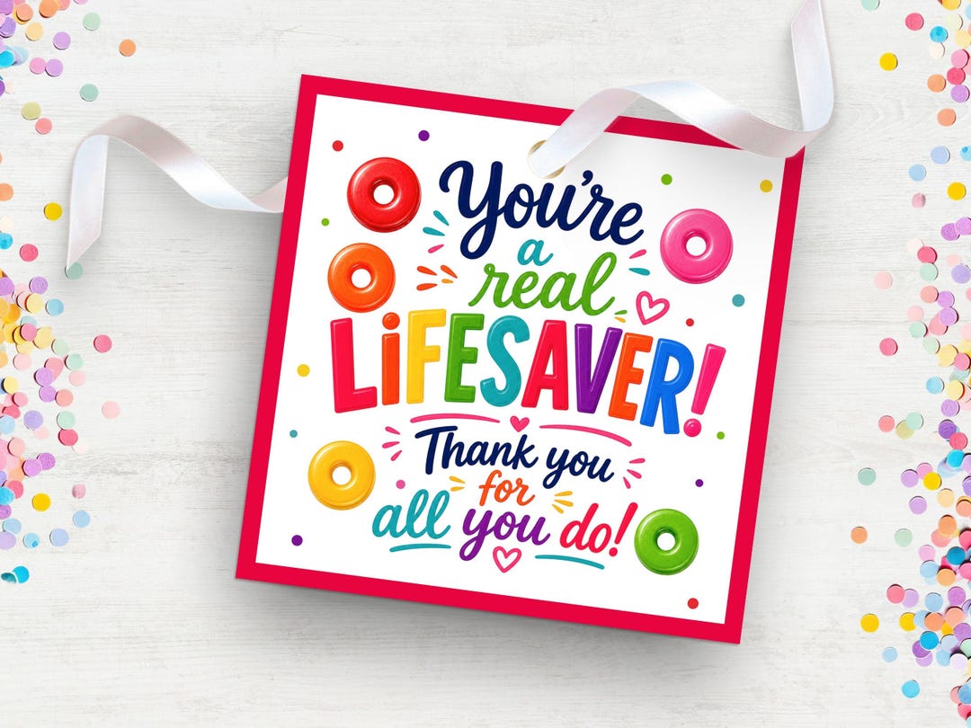 Lifesavers Candy Teacher Appreciation Tag Printable – Employee Thanks ...