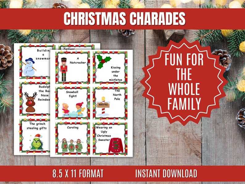 Christmas Family Game Charades, Christmas Family Fun, Christmas Games ...