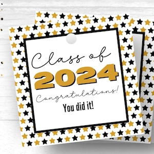 2024 Graduation Tags Printable Gift Tags Class of 2024 Tags Grad Party ...