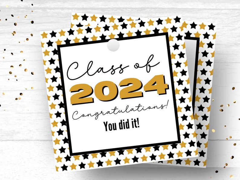 2024 Graduation Tags Printable Gift Tags Class of 2024 Tags Grad Party ...