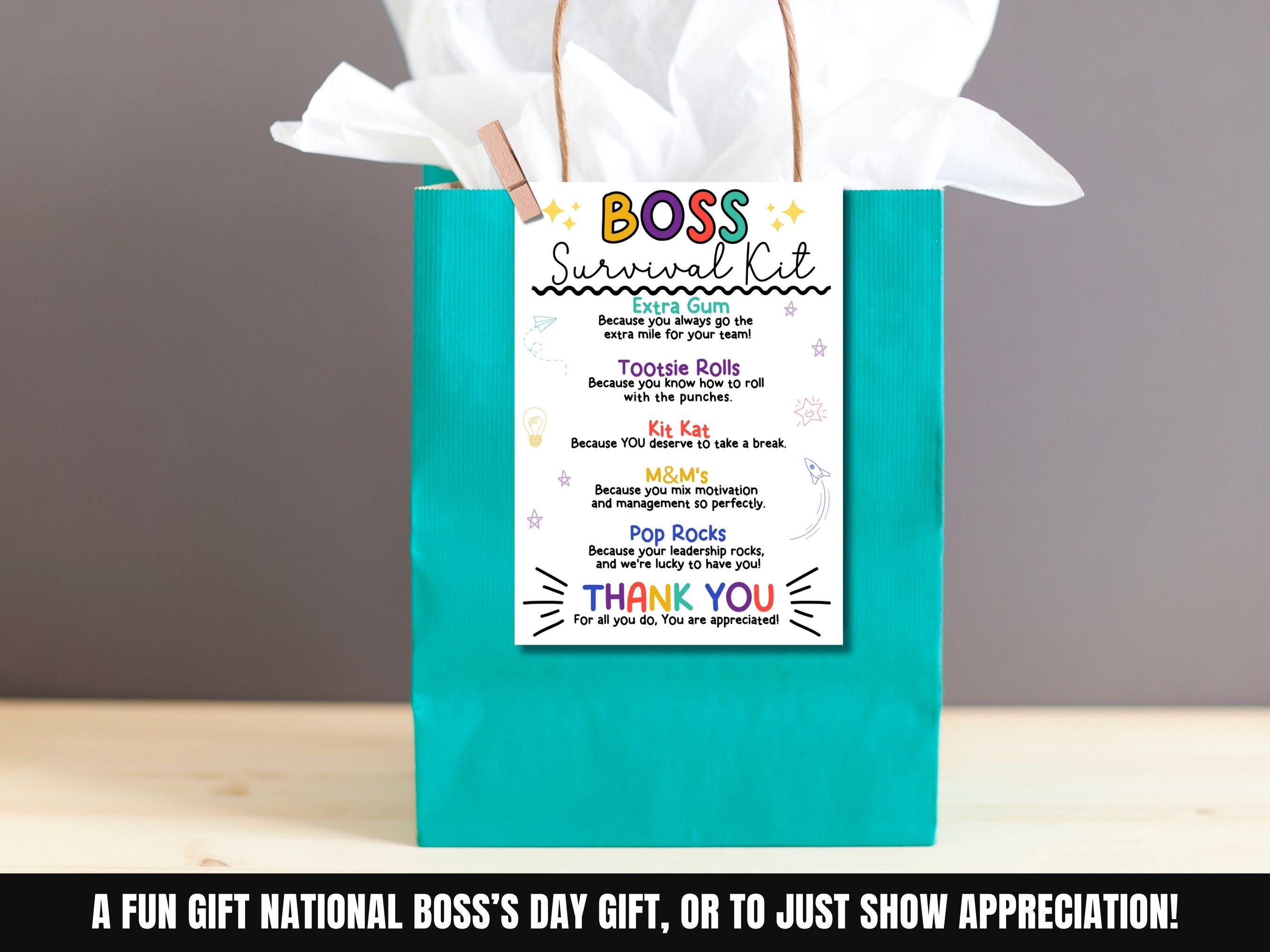 Boss Survival Kit Gift Tag Printable Survival Kit DIY Boss Gift ...